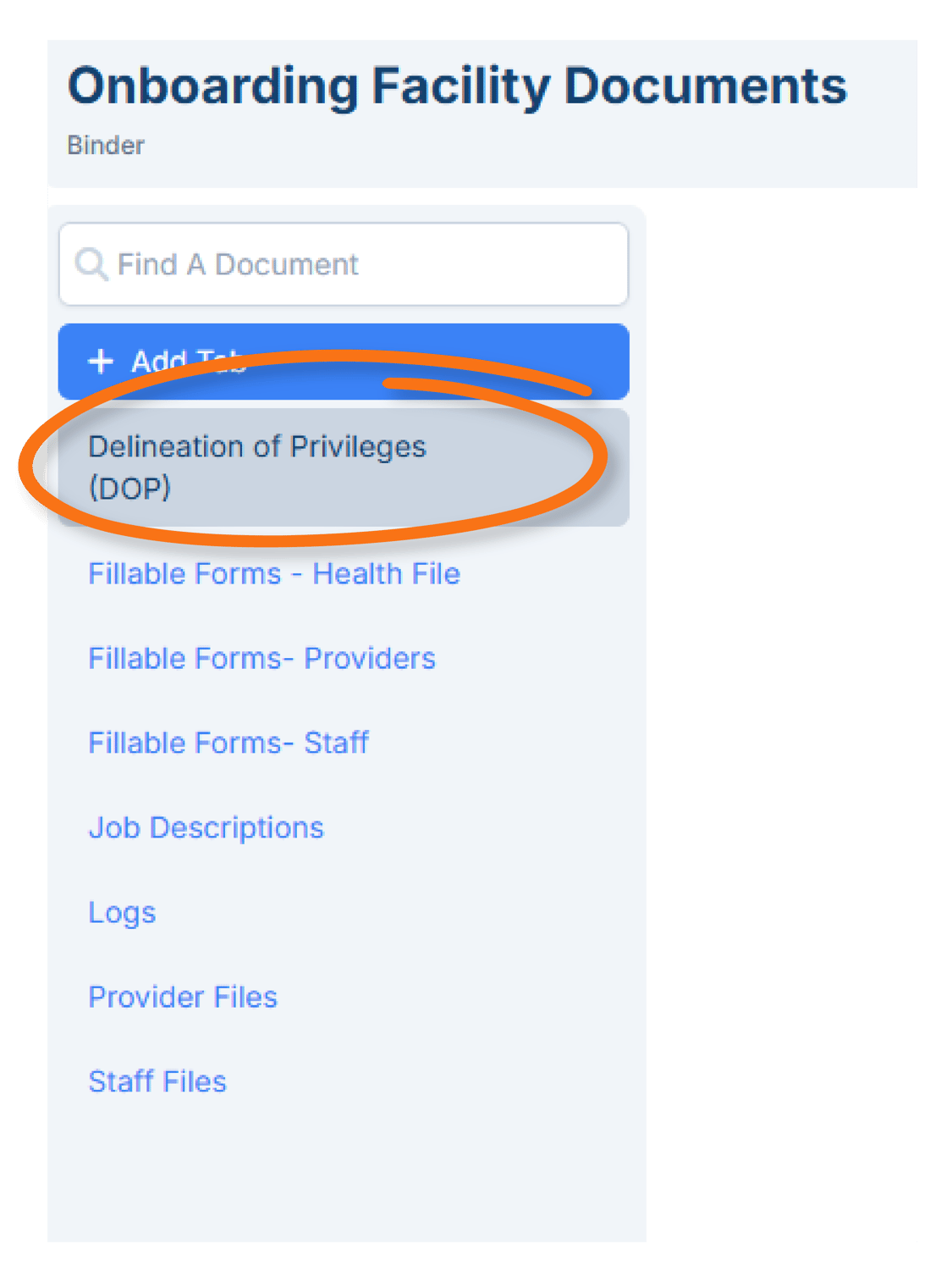 Adding Documents to your Onboarding Facility Documents Binder