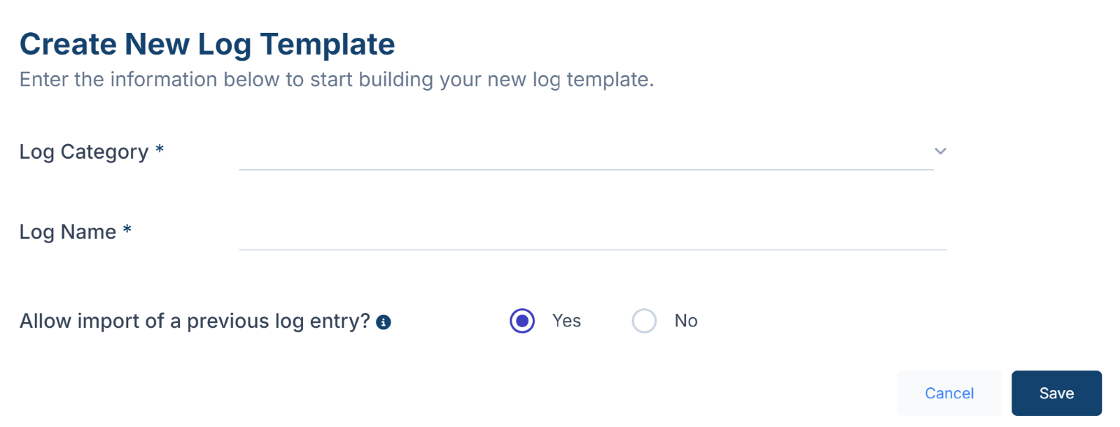 Adding Log Templates